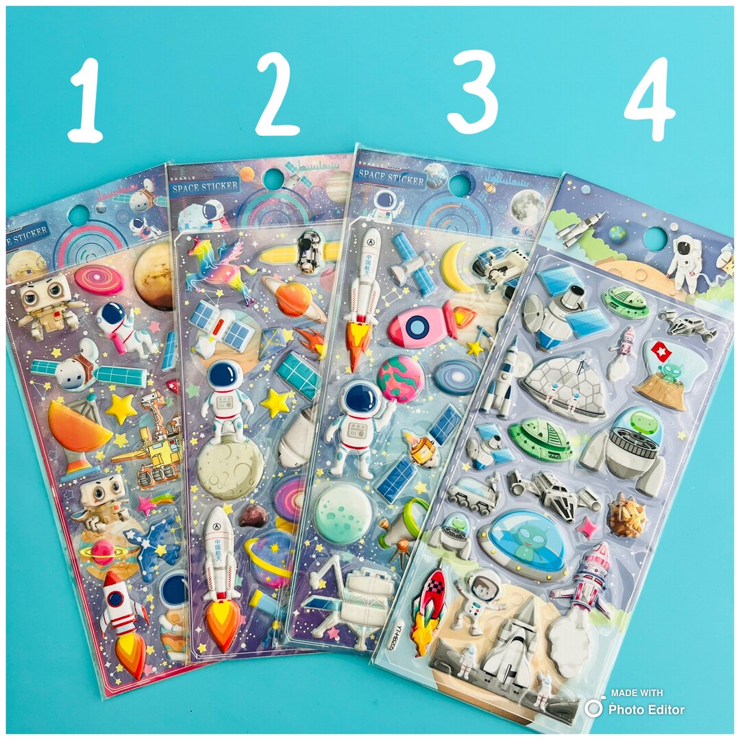 3D Puffy Stickers Car Stickers Space Stickers Dinosaur - Etsy