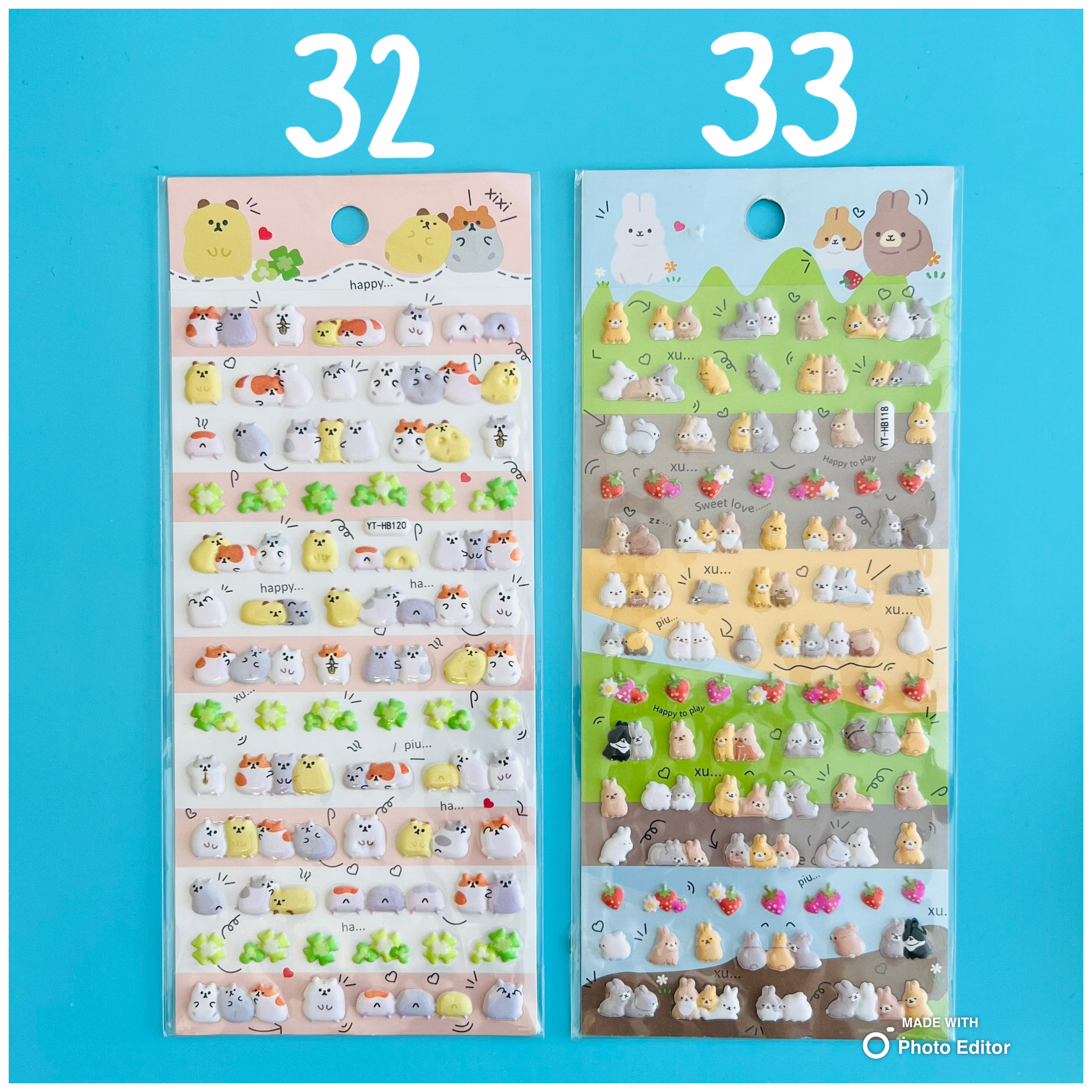 3D Puffy Sticker Sheet, Deco Stickers, Kawaii Stickers - Etsy