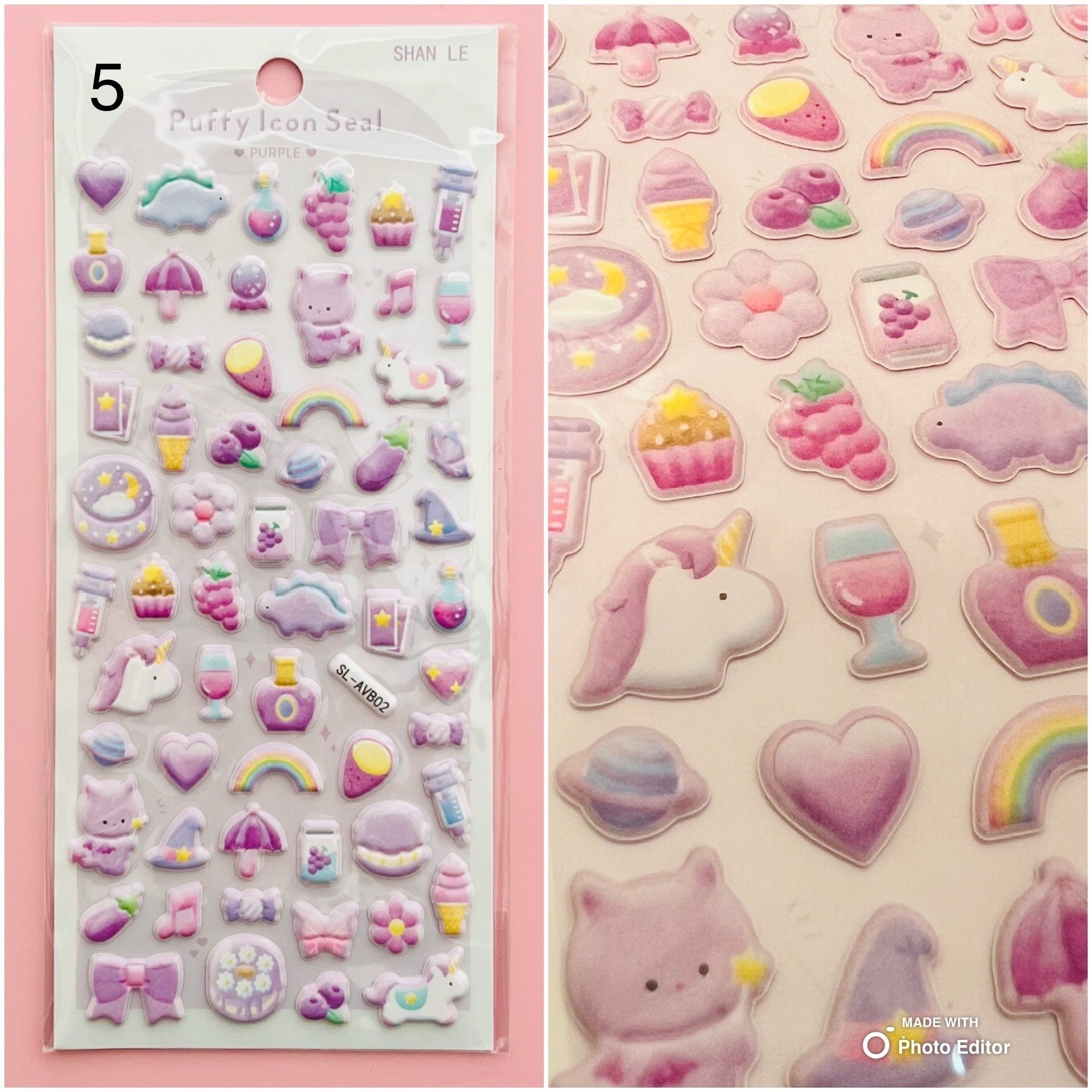 3D Puffy Sticker Sheet, Deco Stickers, Kawaii Stickers - Etsy