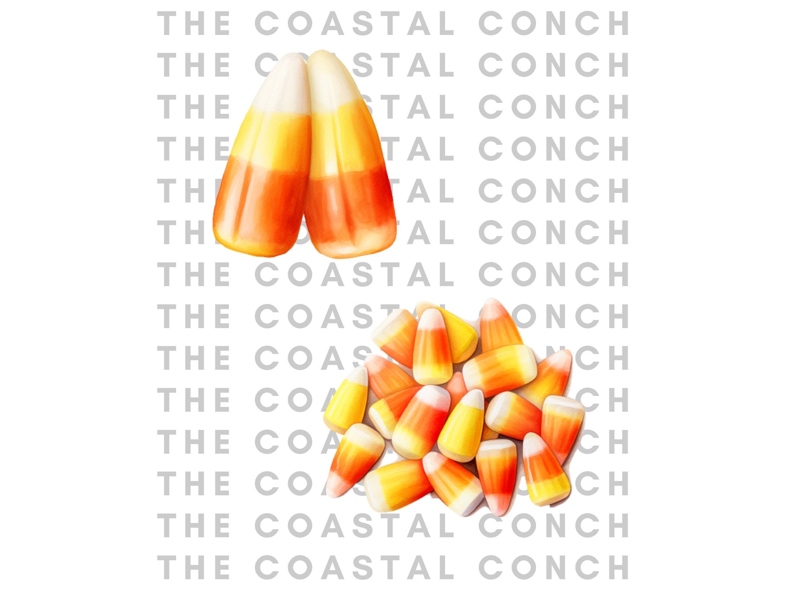 Watercolor Candy Corn Clipart- 10 Transparent Background PNG Commercial ...