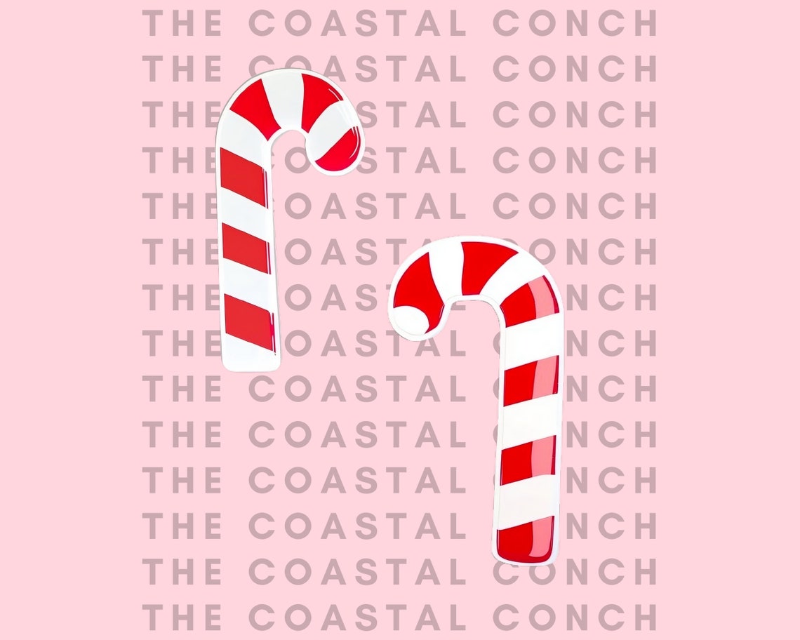 Watercolor Candycane Clipart 7 Transparent Background PNG Commercial ...