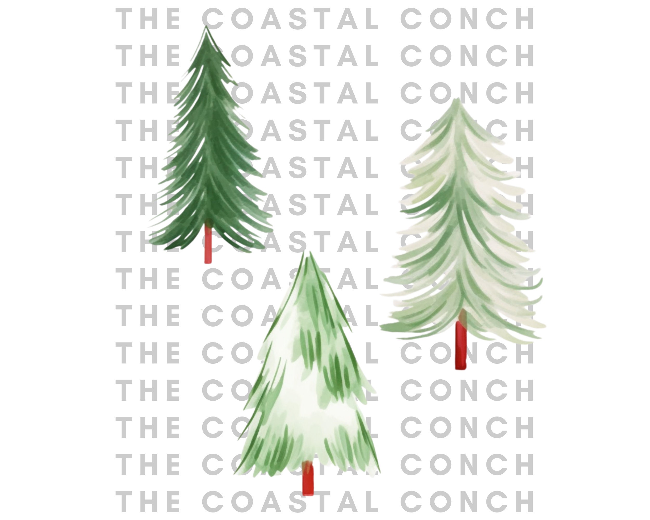 Watercolor Christmas Tree Clipart- 25 Transparent Background PNG ...