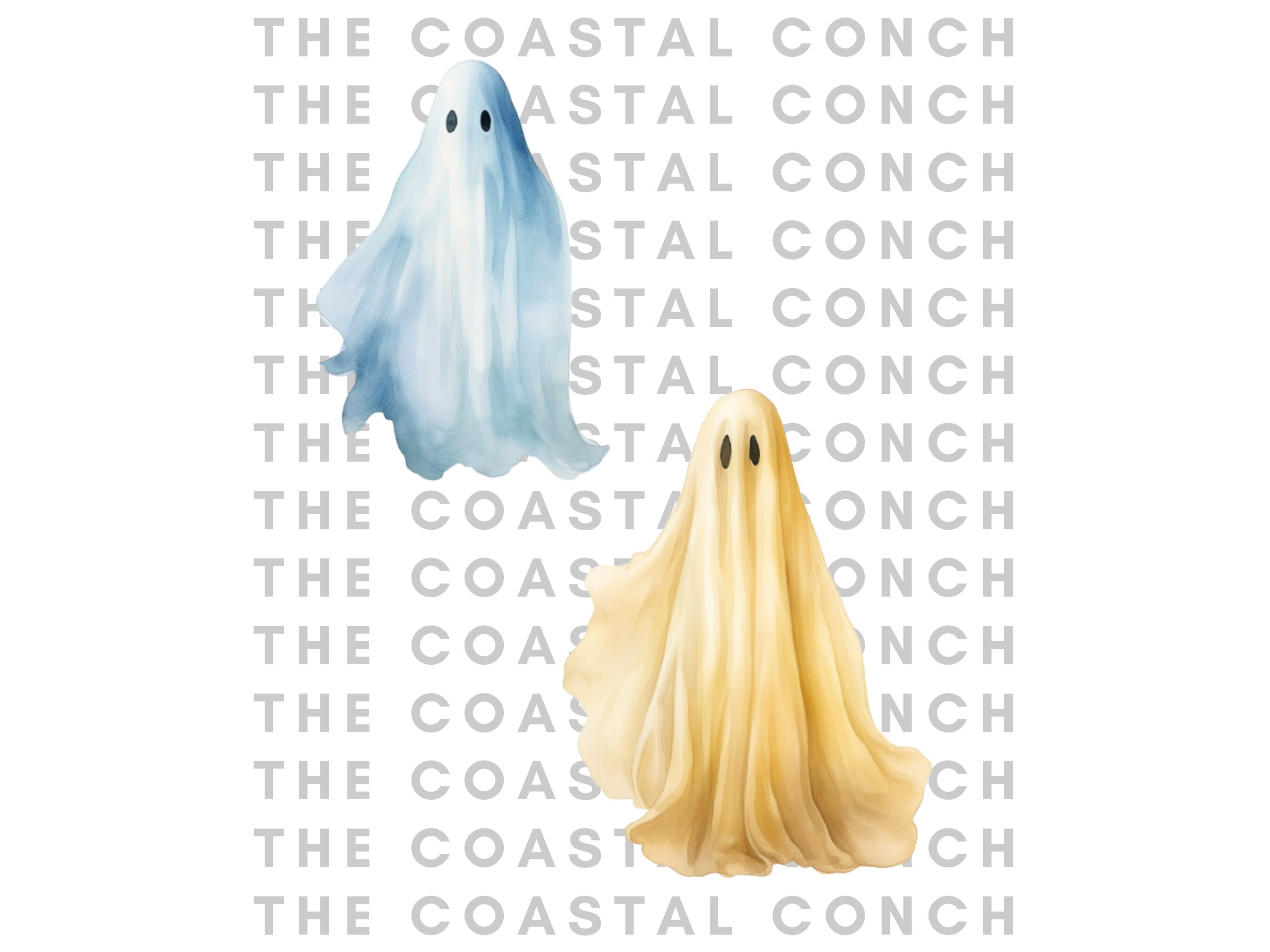 Spooky Watercolor Ghost Clipart 25 Transparent Background PNG - Etsy