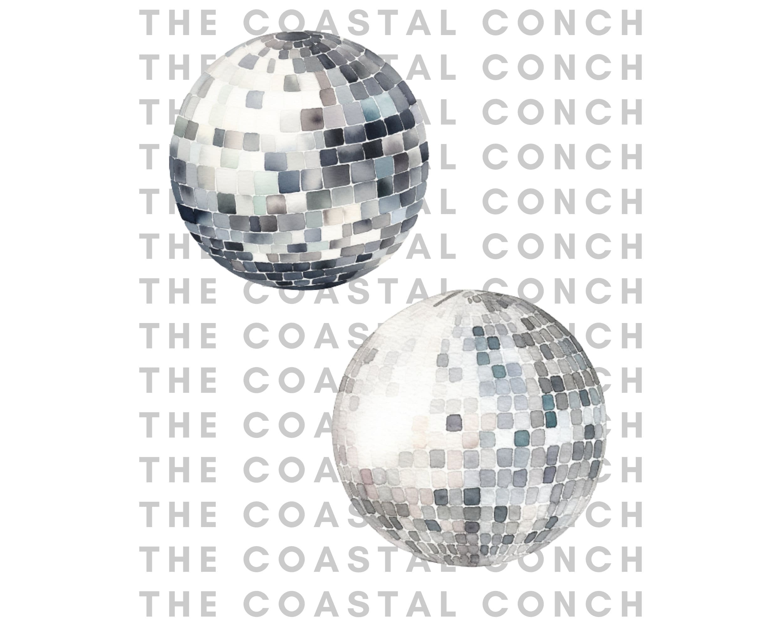 Silver Watercolor Disco Ball Clipart- 20 Transparent Background PNG ...