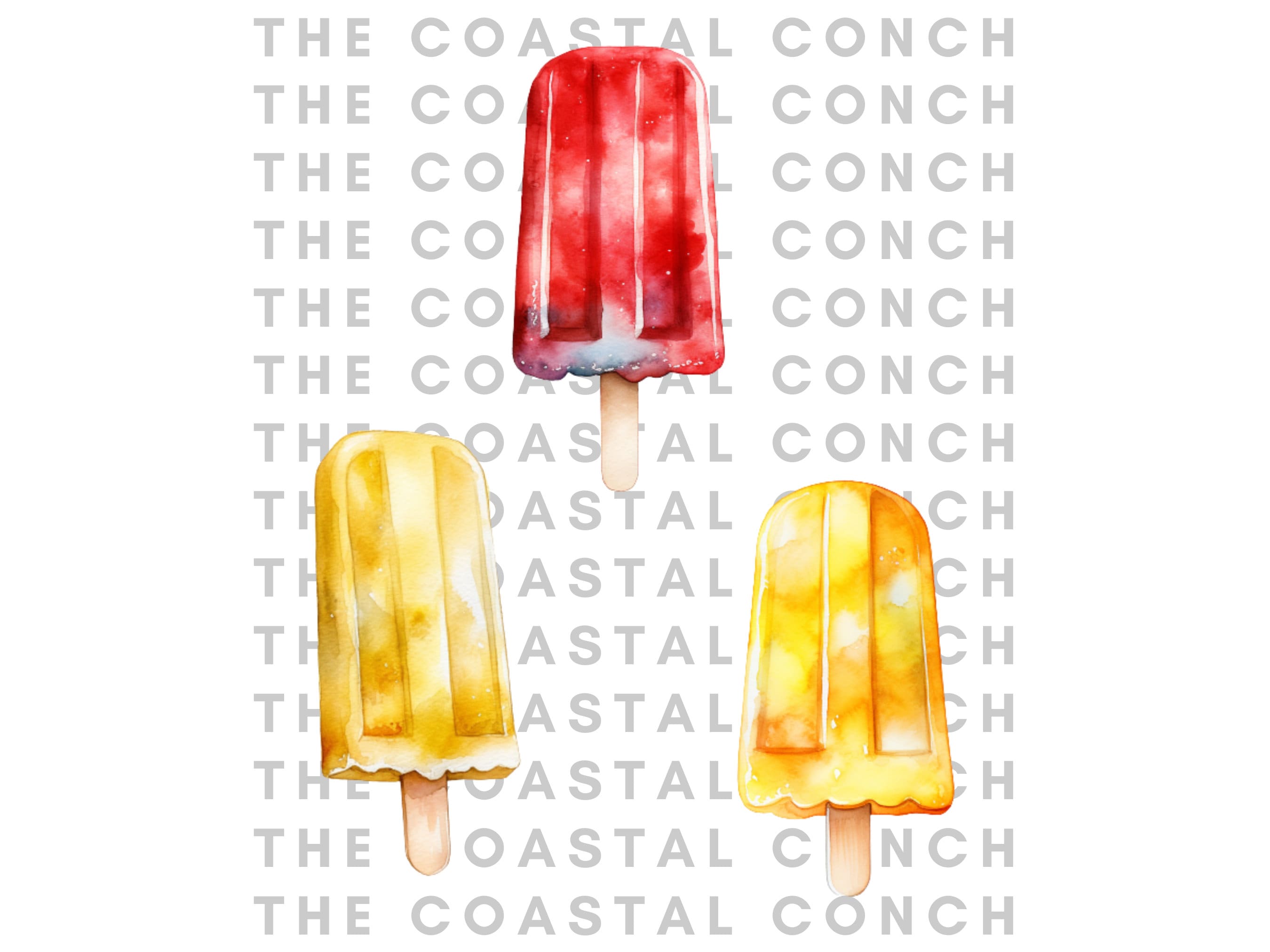 Colorful Watercolor Ice Pops Clipart- 20 Transparent Background PNG ...