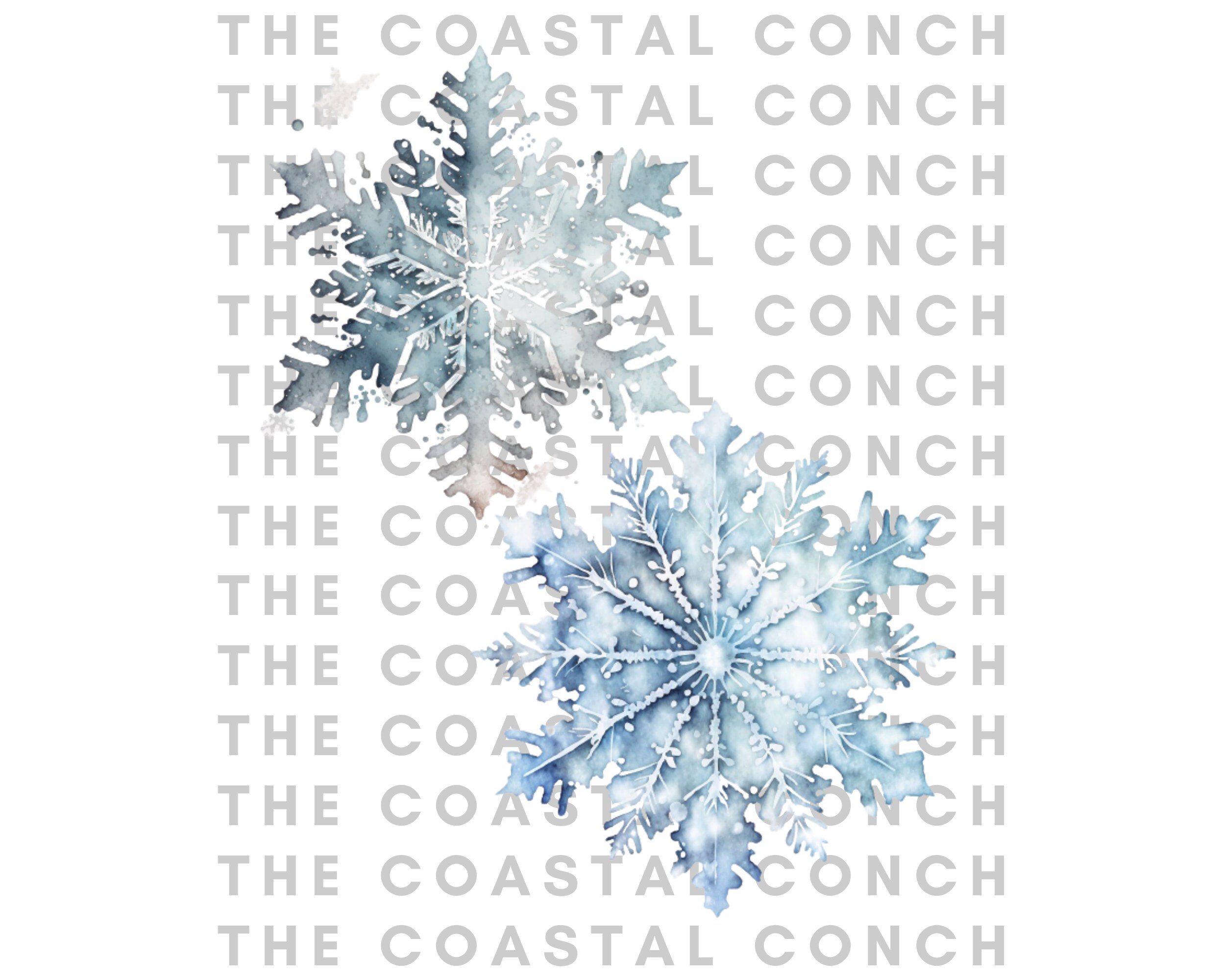 Watercolor Snowflake Clipart- 20 Transparent Background PNG Commercial ...