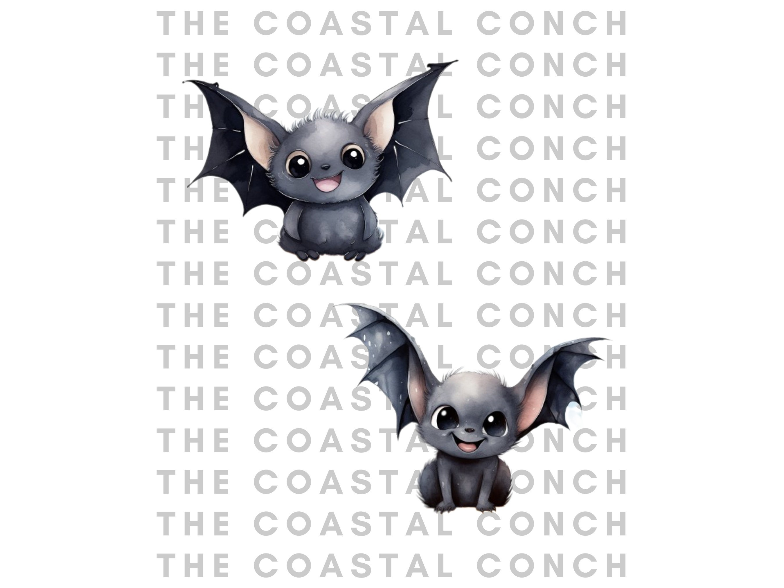 Cute Watercolor Bat Clipart- 20 Transparent Background PNG Commercial ...