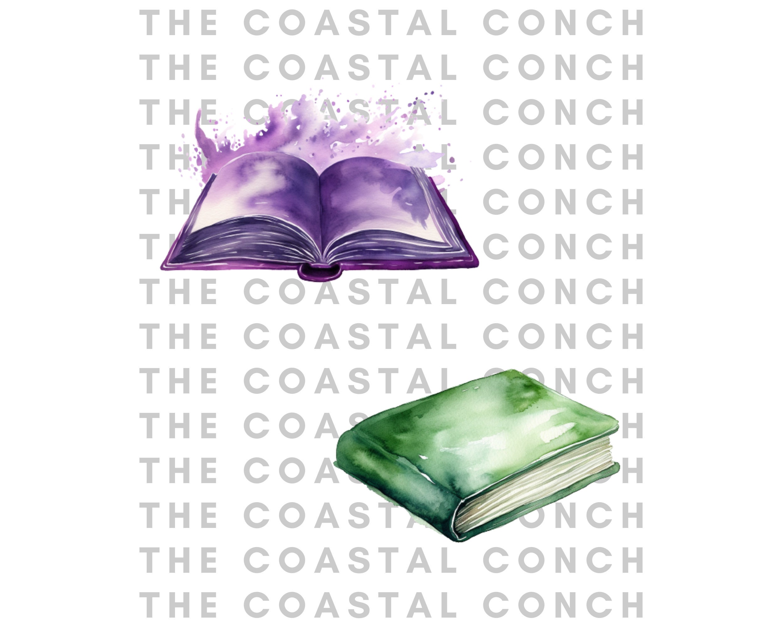 Watercolor Book Clipart- 20 Transparent Background PNG Commercial Use ...