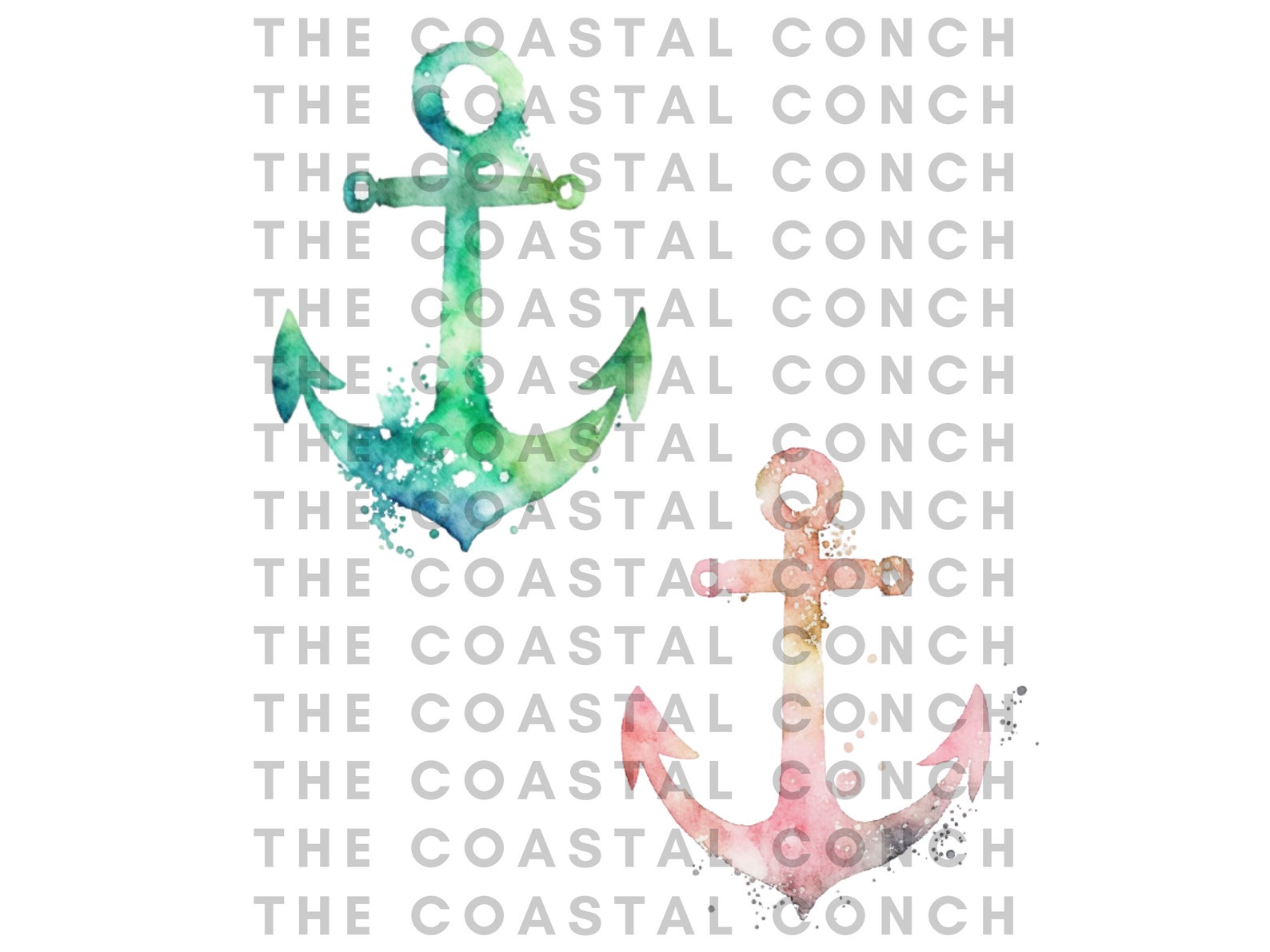 Nautical Watercolor Anchor Clipart- 20 Transparent Background PNG ...