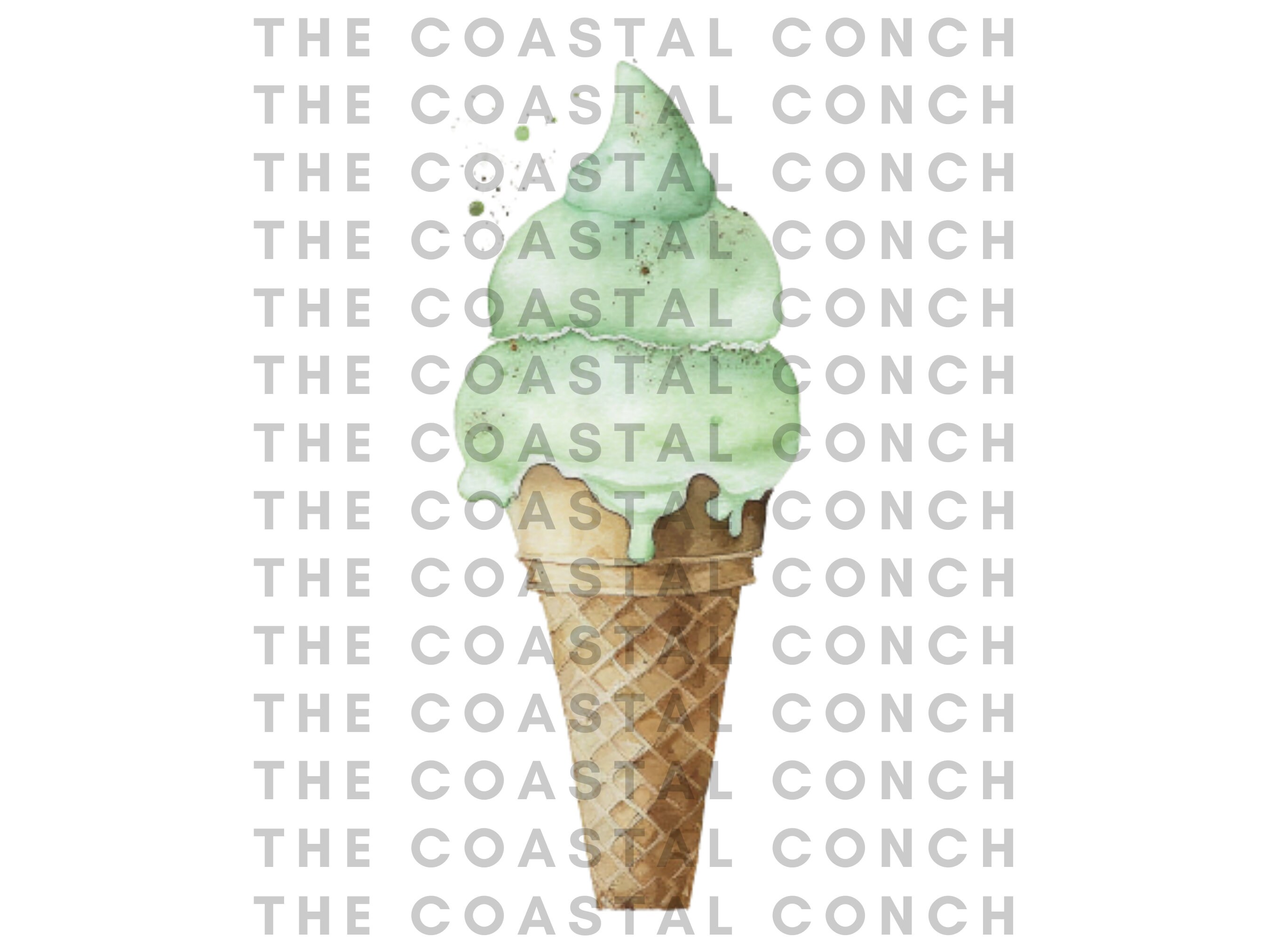Watercolor Ice Cream Cone Clipart- 20 Transparent Background PNG ...