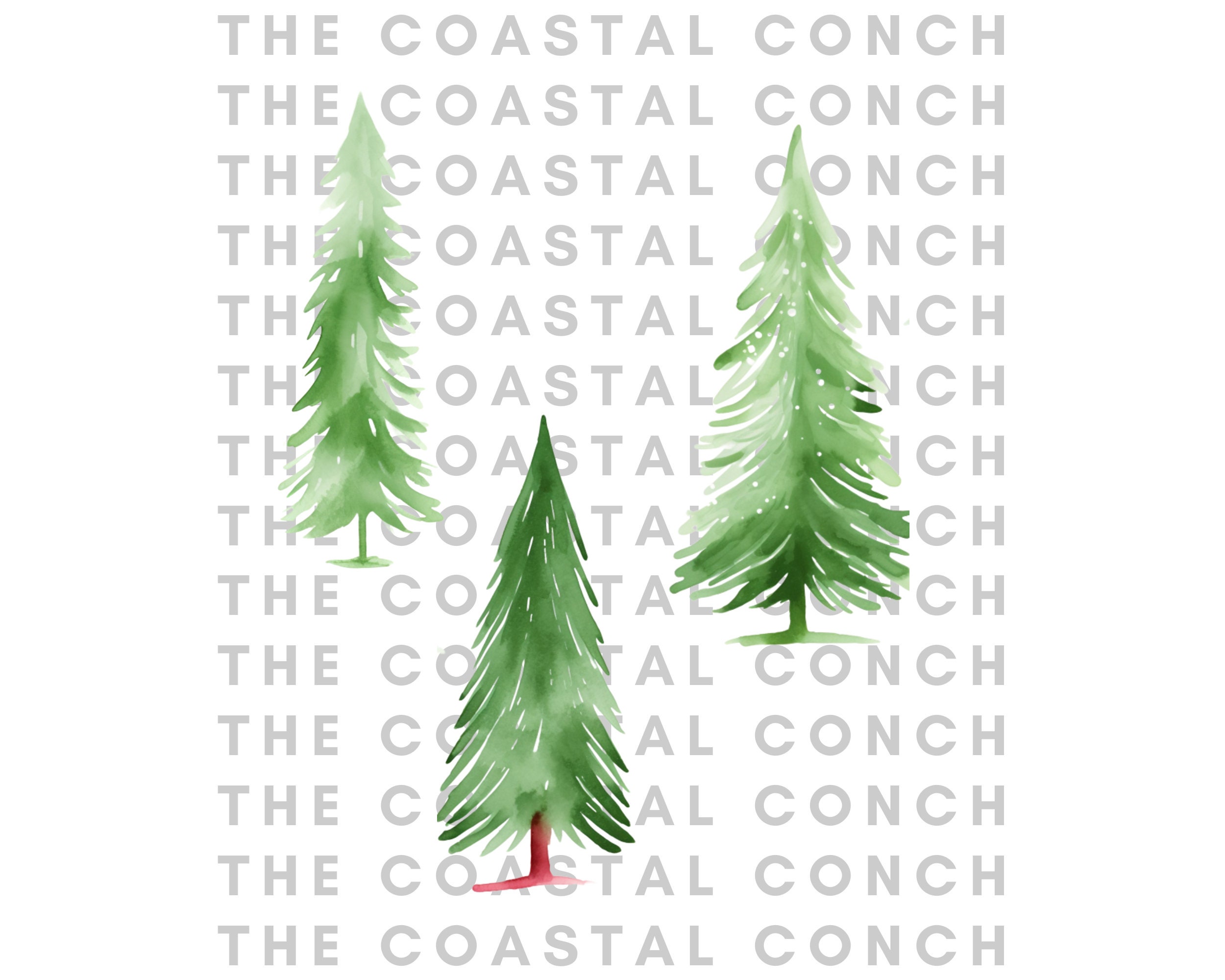 Watercolor Christmas Tree Clipart- 25 Transparent Background PNG ...