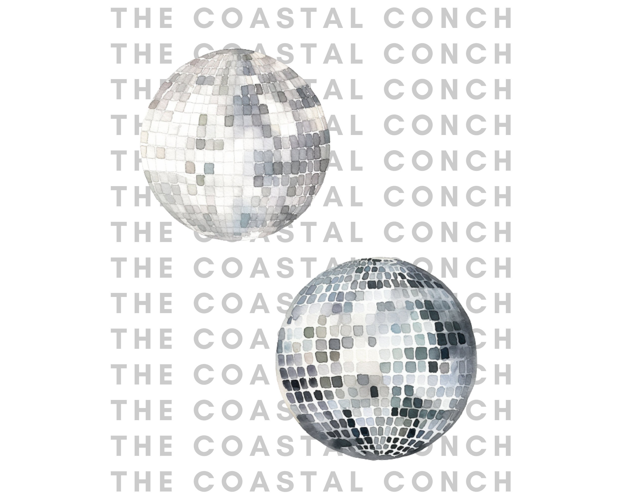 Silver Watercolor Disco Ball Clipart- 20 Transparent Background PNG ...