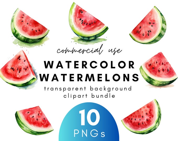 Watermelon Clipart, Digital Red Watermelon Clip Art, Summer Time ...