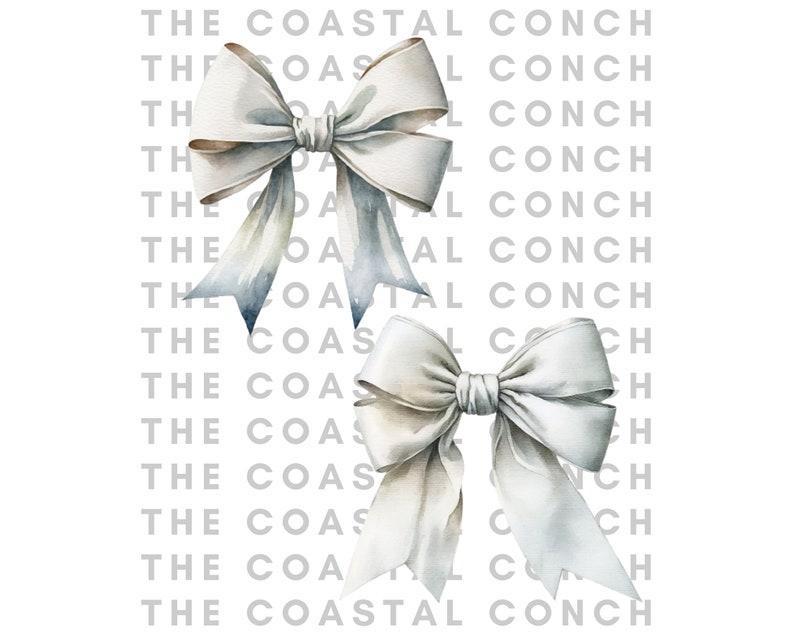 Bridal Watercolor Bow Clipart- 20 Transparent Background PNG Commercial ...