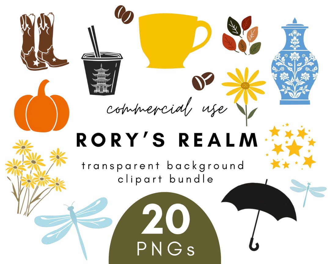 Autumn Gilmore Inspired Watercolor Clipart- 20 Transparent Background ...