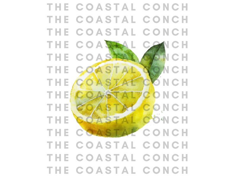 Watercolor Lemon Clipart- 10 Transparent Background PNG Commercial Use ...