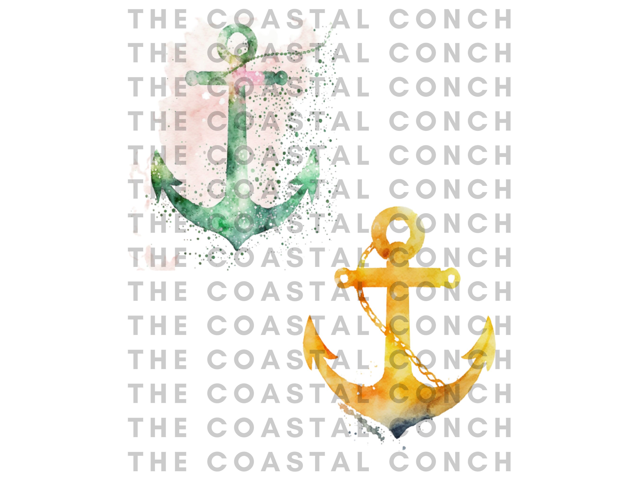 Nautical Watercolor Anchor Clipart- 20 Transparent Background PNG ...