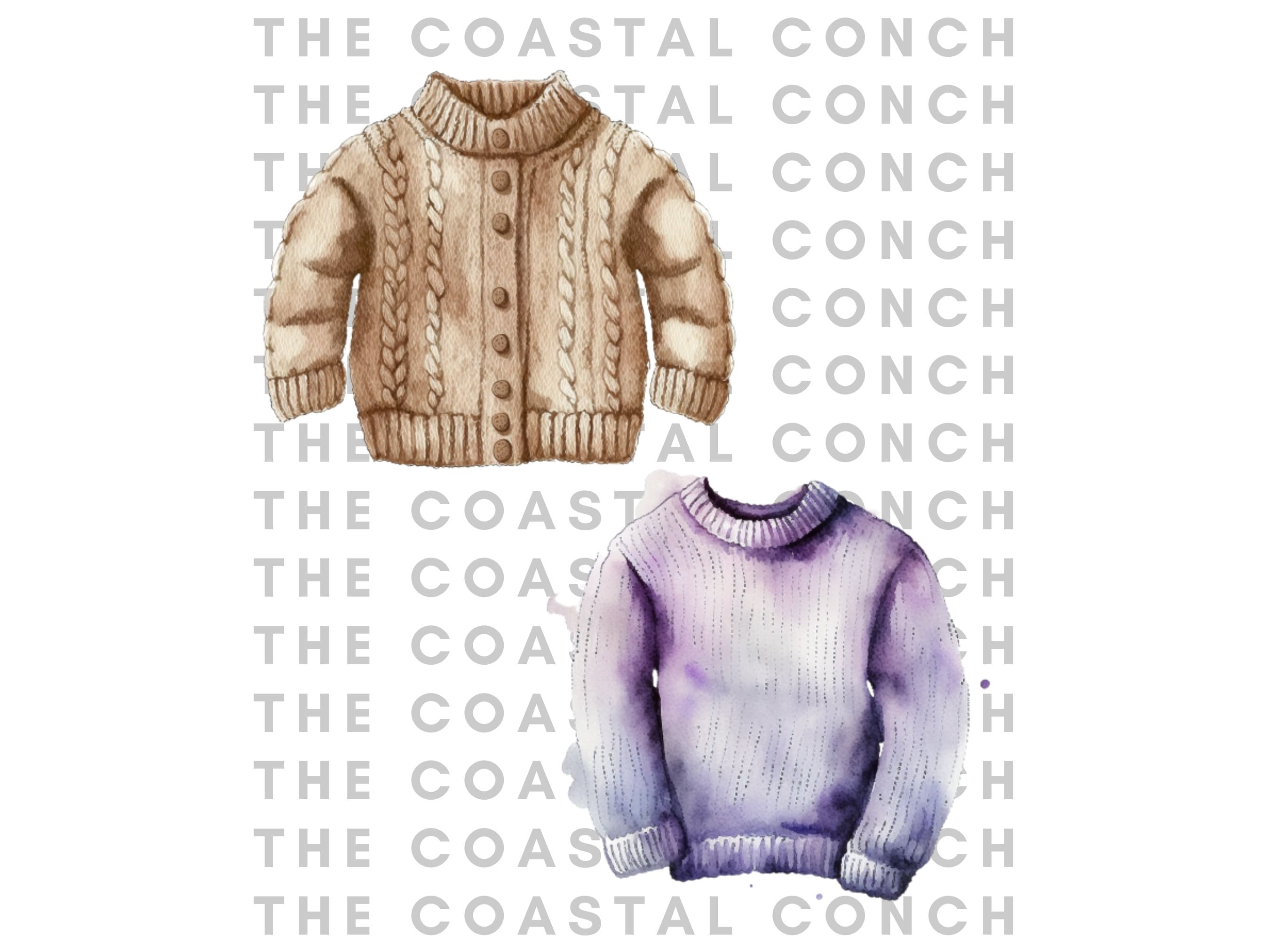 Fall Watercolor Sweater Clipart- 20 Transparent Background PNG ...