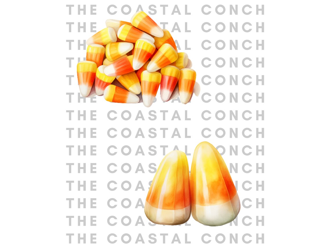 Watercolor Candy Corn Clipart- 10 Transparent Background PNG Commercial ...