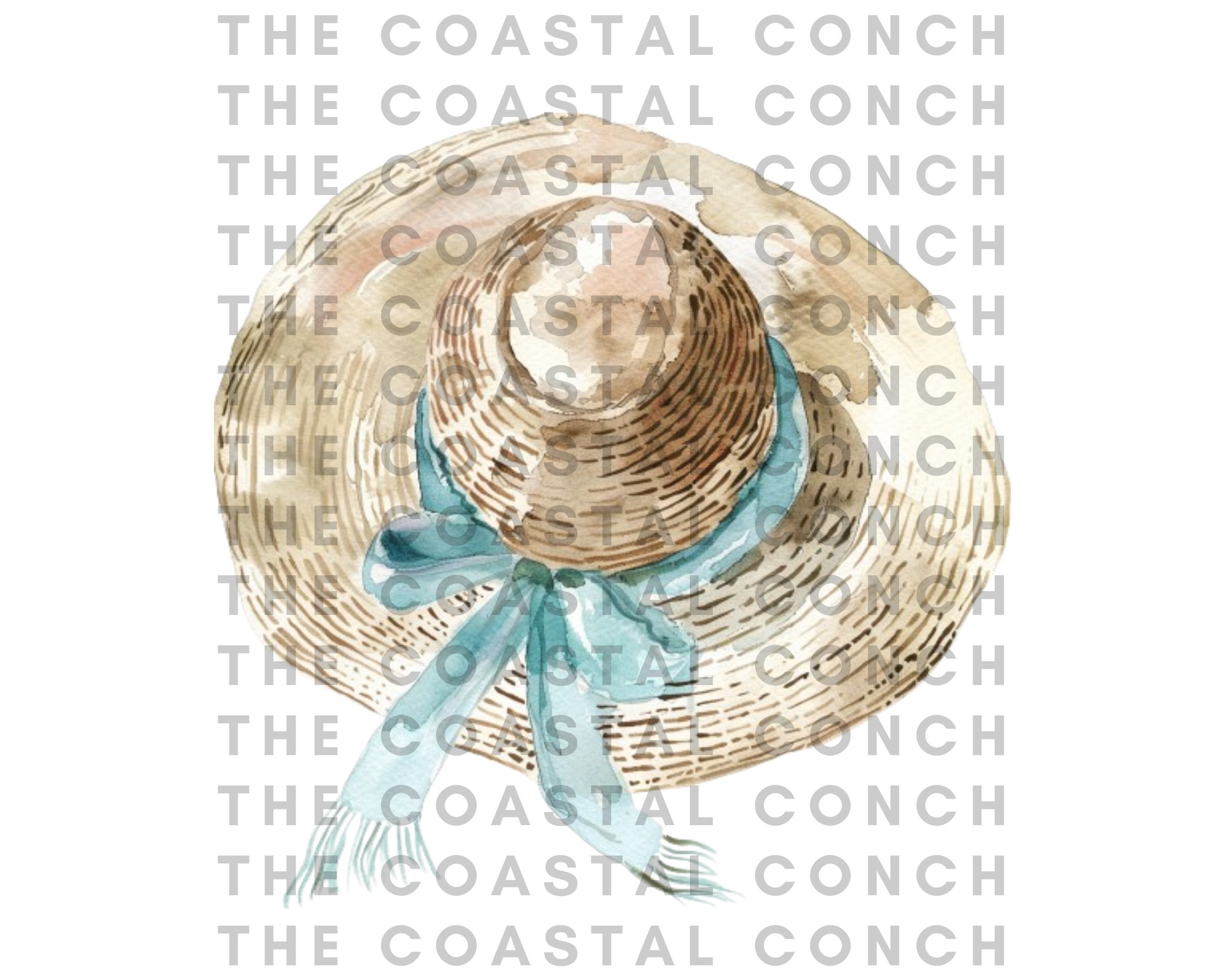 Watercolor Summer Hat Clipart- 20 Transparent Background PNG Commercial ...