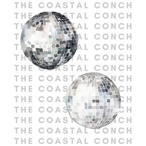 Silver Watercolor Disco Ball Clipart- 20 Transparent Background PNG ...