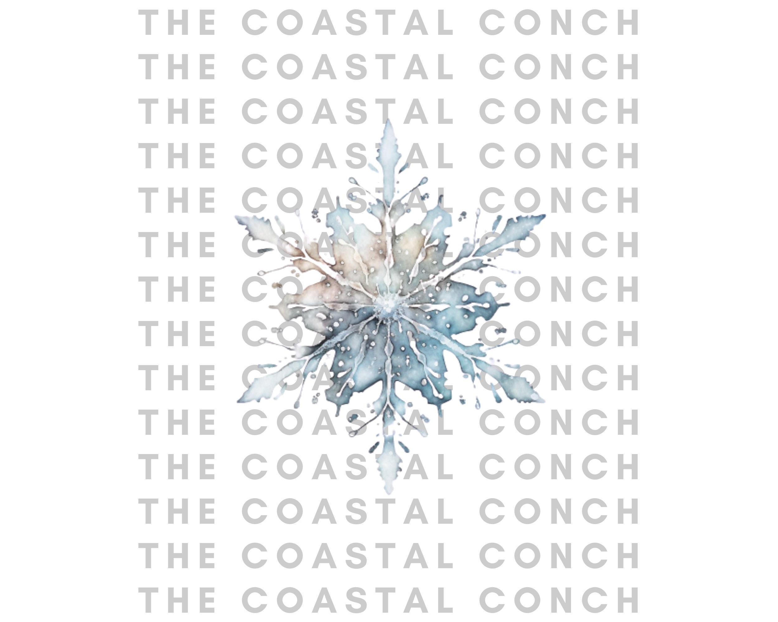 Watercolor Snowflake Clipart- 20 Transparent Background PNG Commercial ...