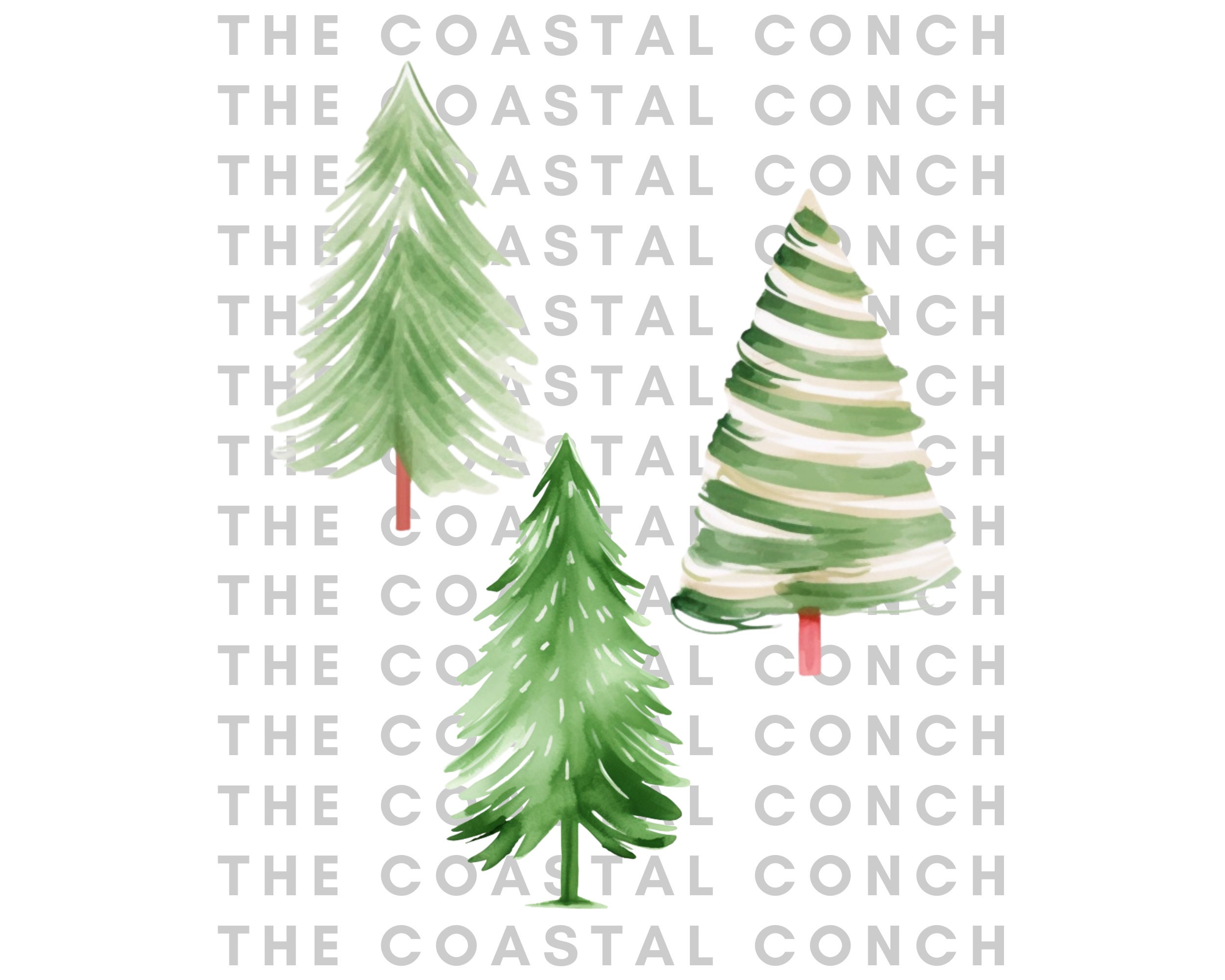 Watercolor Christmas Tree Clipart- 25 Transparent Background PNG ...