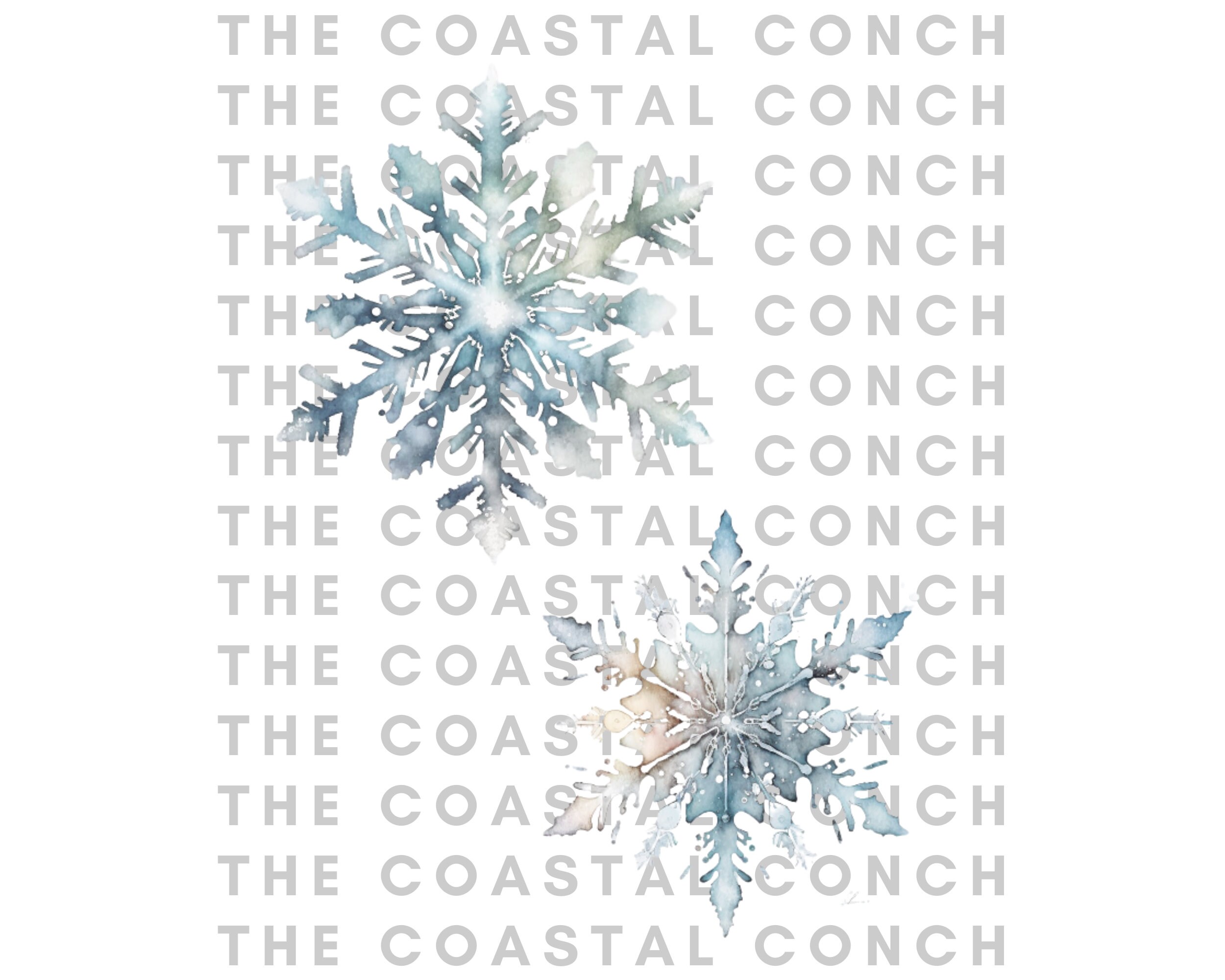 Watercolor Snowflake Clipart- 20 Transparent Background PNG Commercial ...