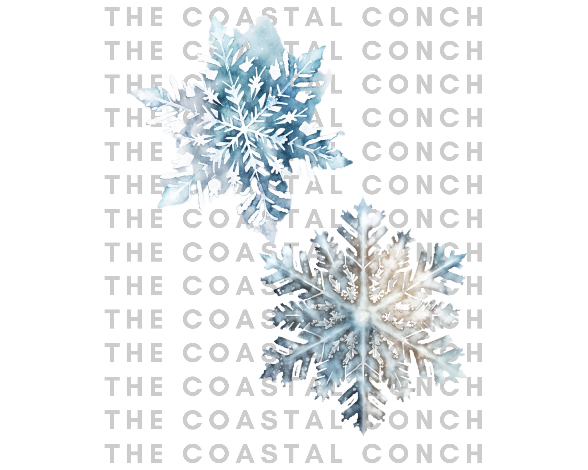 Watercolor Snowflake Clipart- 20 Transparent Background PNG Commercial ...