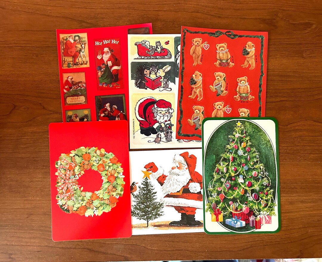 Vintage Postcards/stickers Pack (includes 3 Postcards and 3 Sticker ...