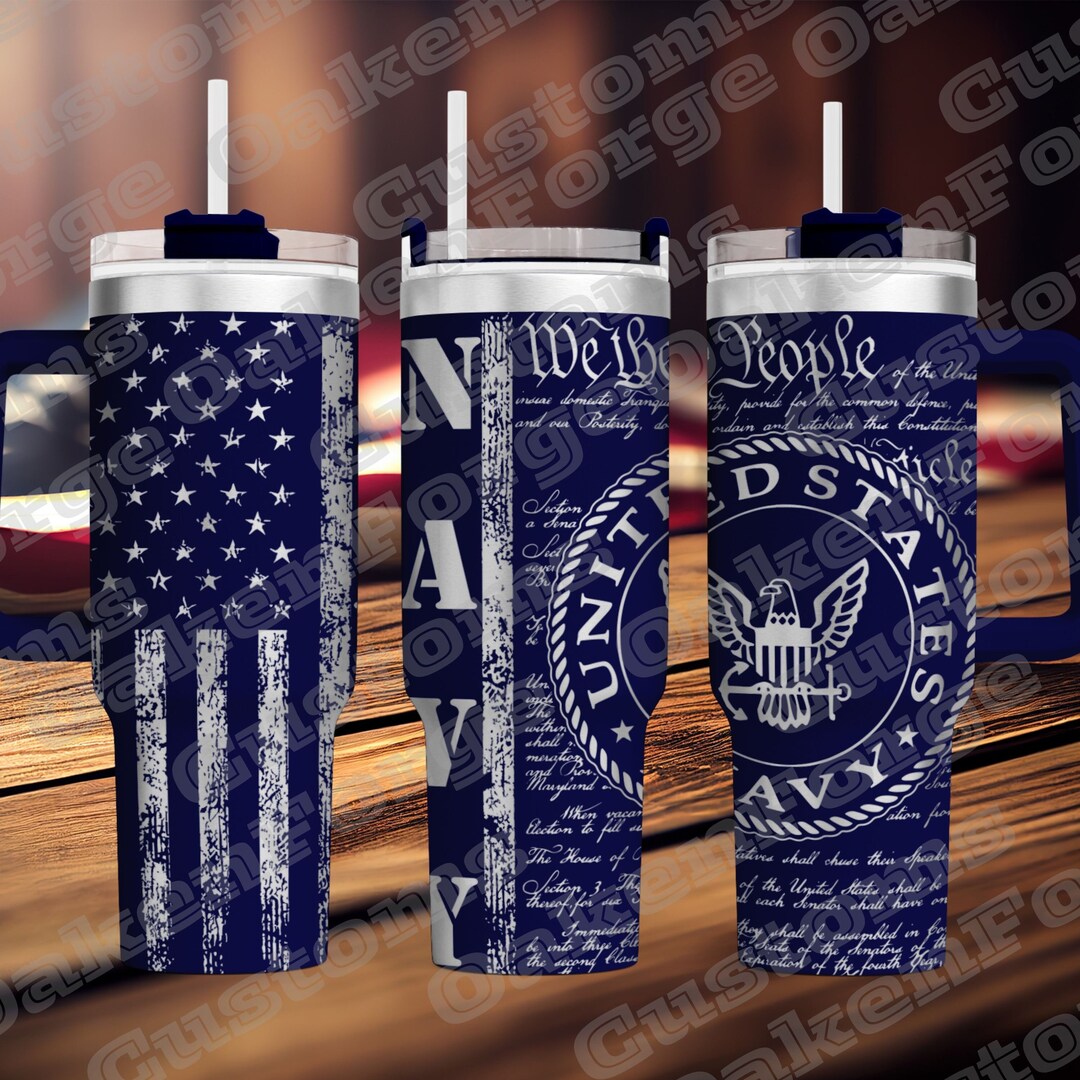 NAVY 40oz Full Wrap Tumbler SVG File - Etsy