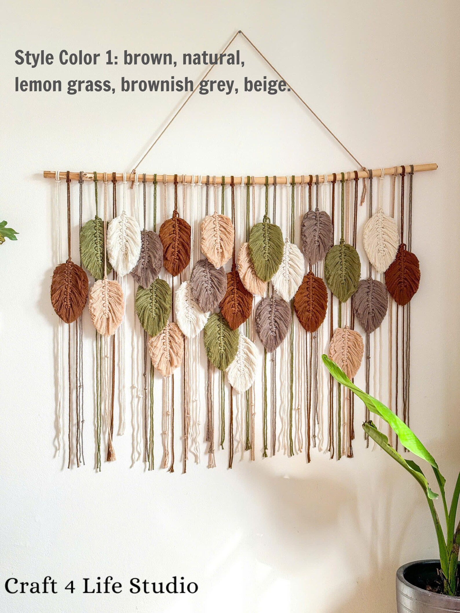 Large Macrame Leaf Wall Hanging, Macrame Feather, Leaf Macrame, Macrame ...