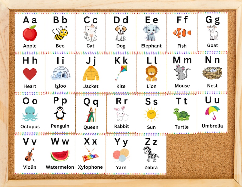 Alphabet Posters; Letters; Digital Download; Decor; Classroom; Daycare ...