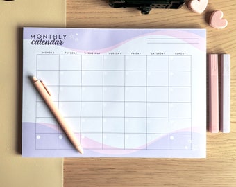 Monthly Overview Notepad // Monthly Organizer Monthly - Etsy