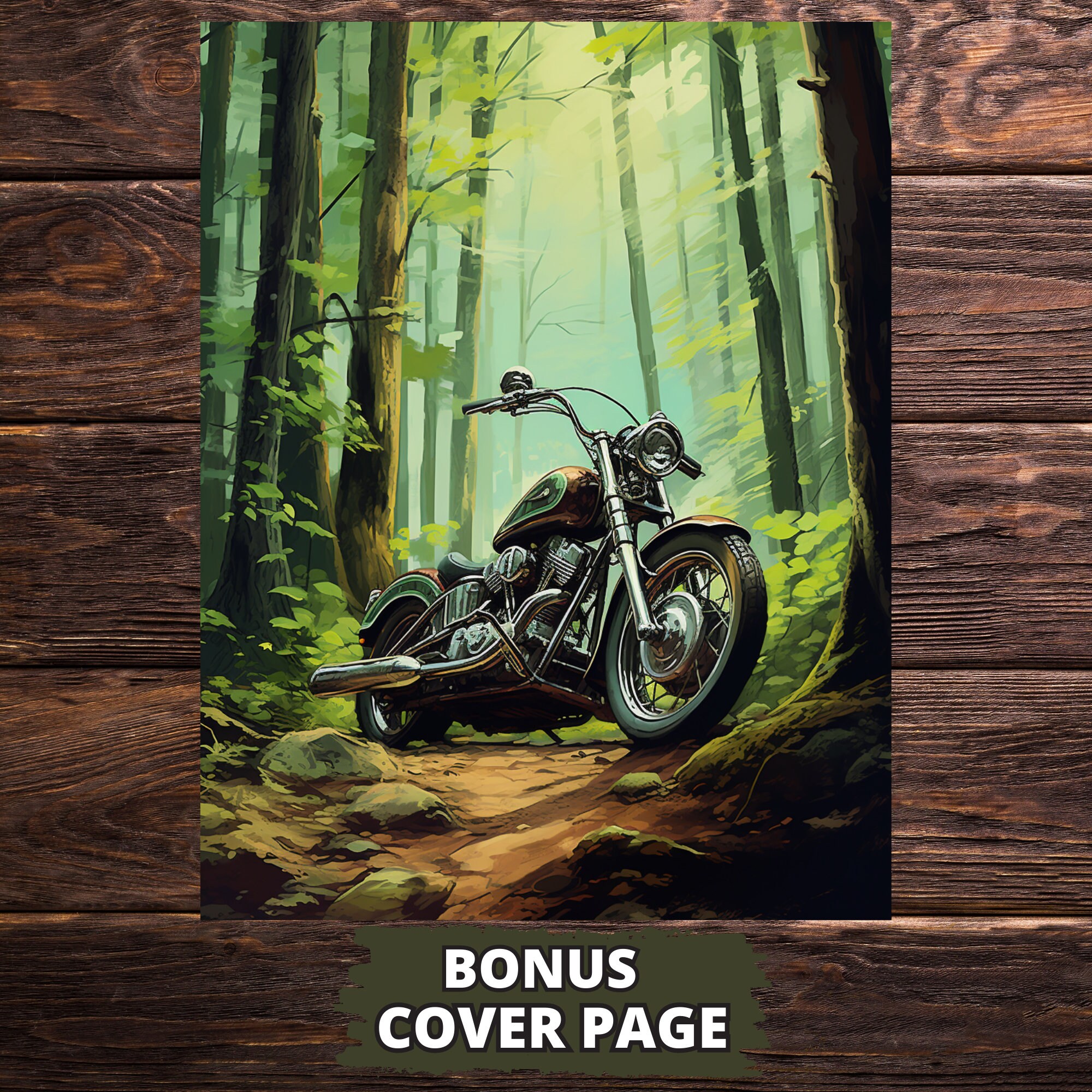 Motorcycle Coloring Book: 42 Grayscale Motorbike Pages (printable PDF ...