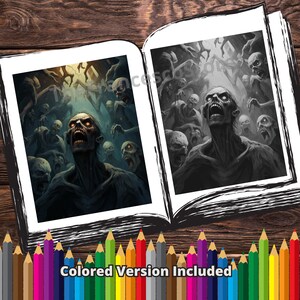 39 Scary Horror Coloring Pages + 7 Colored Images + Cover Bonus ...