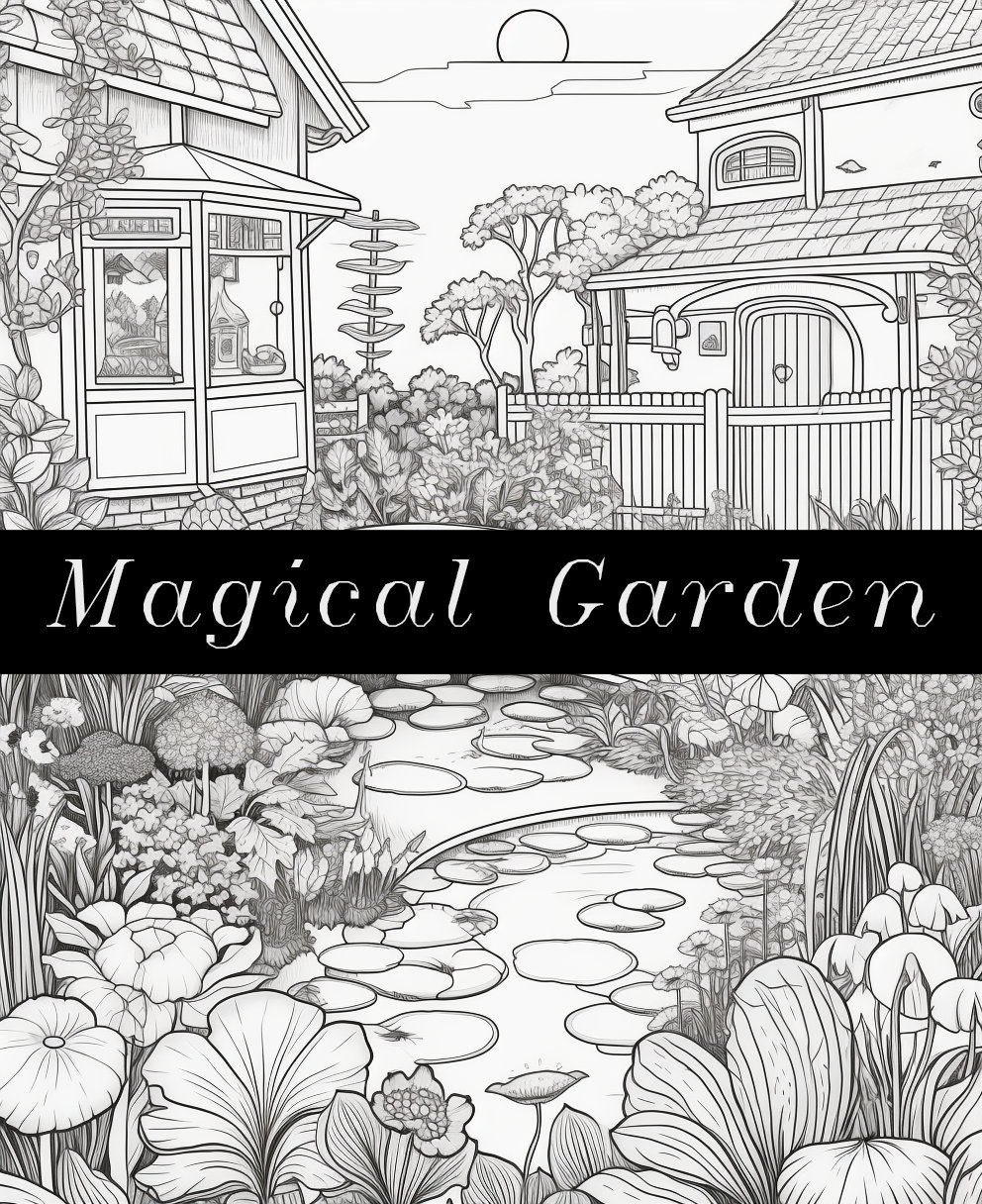 Magical Garden Coloring Book: 50 Floral Designs (PDF Download) - Etsy