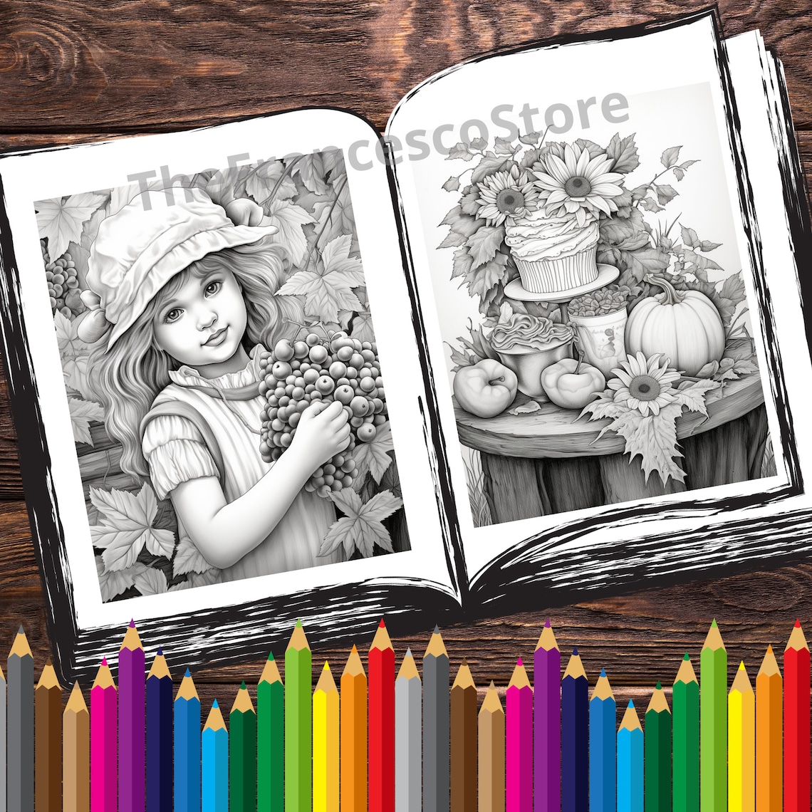 Autumn Coloring Pages: 95 Fall Scenes for Stress Relief (PDF Download ...