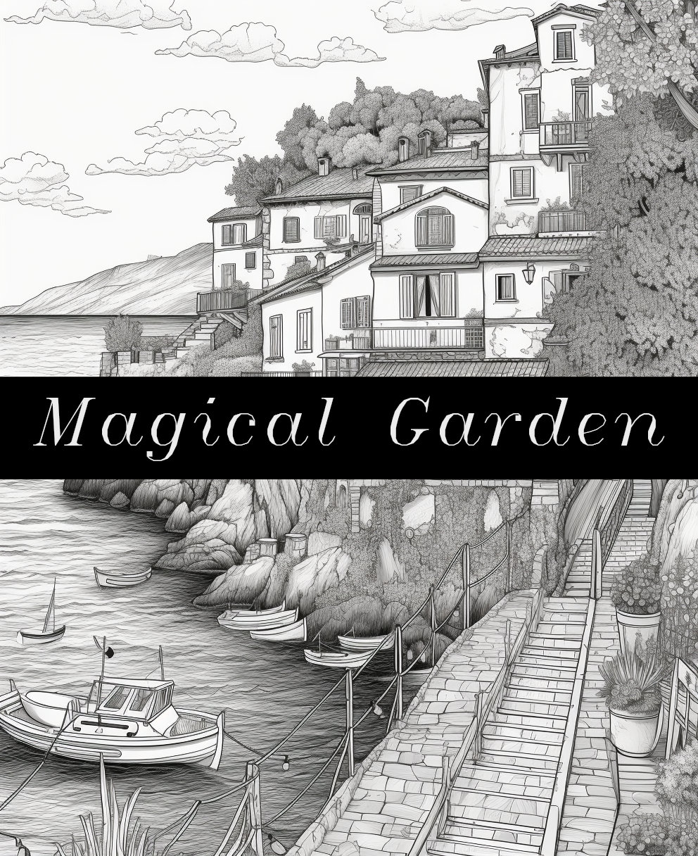 Coloring Books , Magical Garden Coloring Book, Digital Coloring Book ...