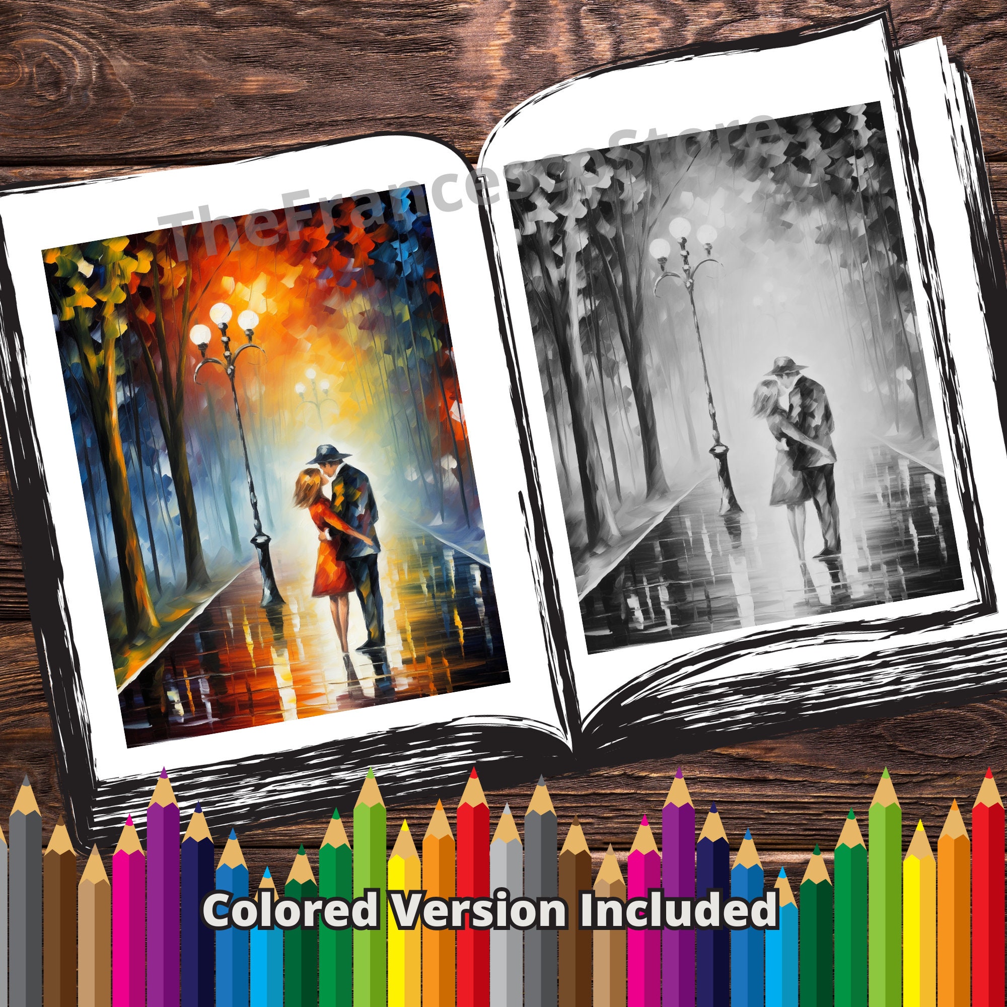 21 Modern Impressionism Coloring Pages 21 Colored Images Cover Bonus ...