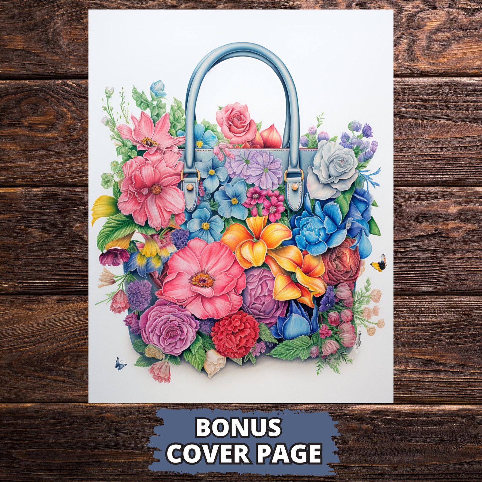 Flowered Handbags Coloring Pages: 60 Printable Designs (digital ...