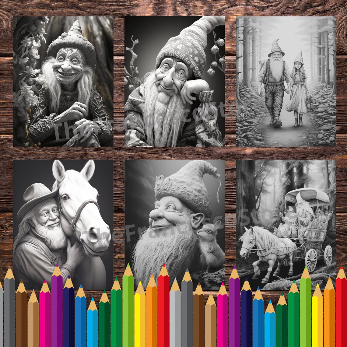 Life as Gnomes , 58 Coloring Pages 8 Colored Images Cover Bonus ...