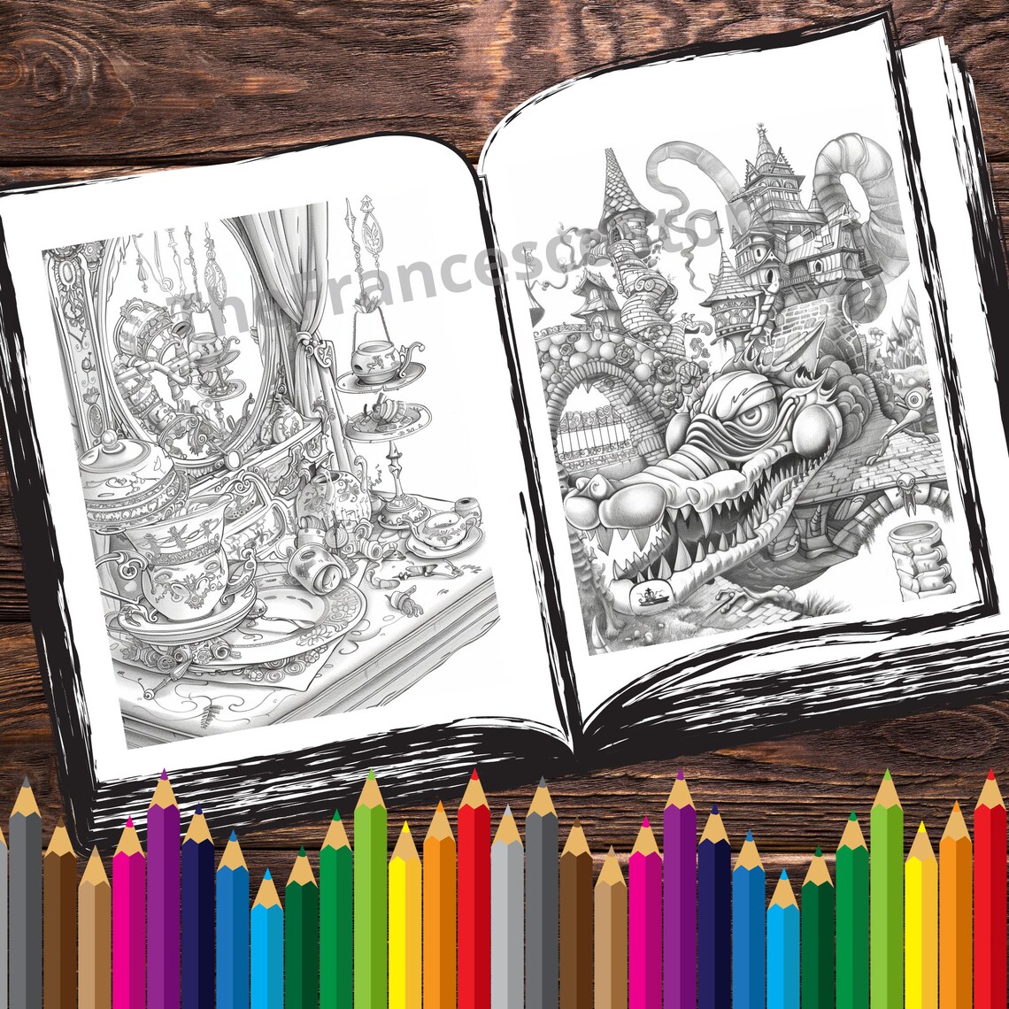 Surrealism Coloring Book: 40 Grayscale Pages + Bonus Images (printable ...
