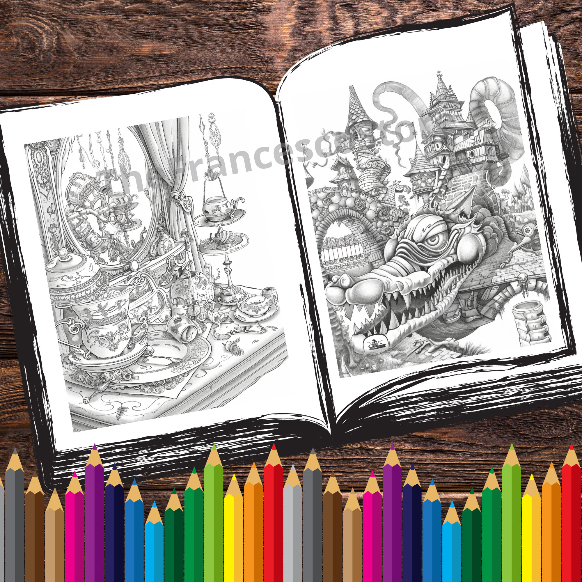 Surrealism Coloring Book: 40 Grayscale Pages + Bonus Images (printable ...