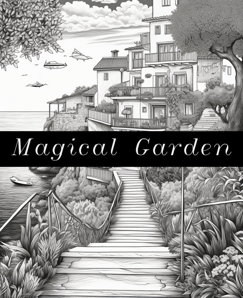Coloring Books , Magical Garden Coloring Book, Digital Coloring Book ...