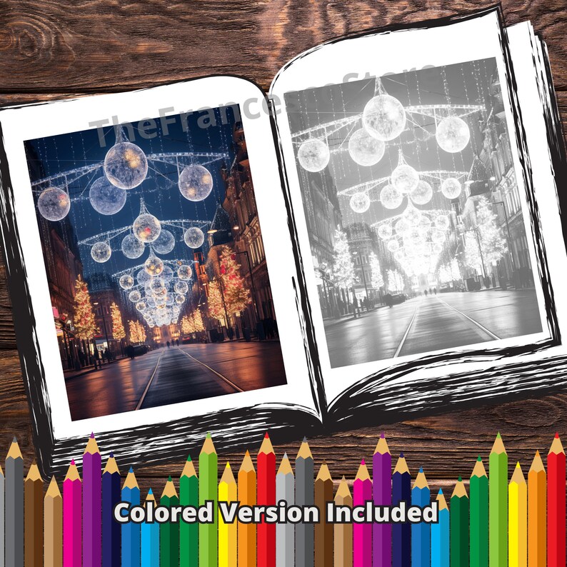 56 Christmas Lights Coloring Pages 20 Colored Images Cover Bonus ...