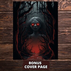 39 Scary Horror Coloring Pages + 7 Colored Images + Cover Bonus ...