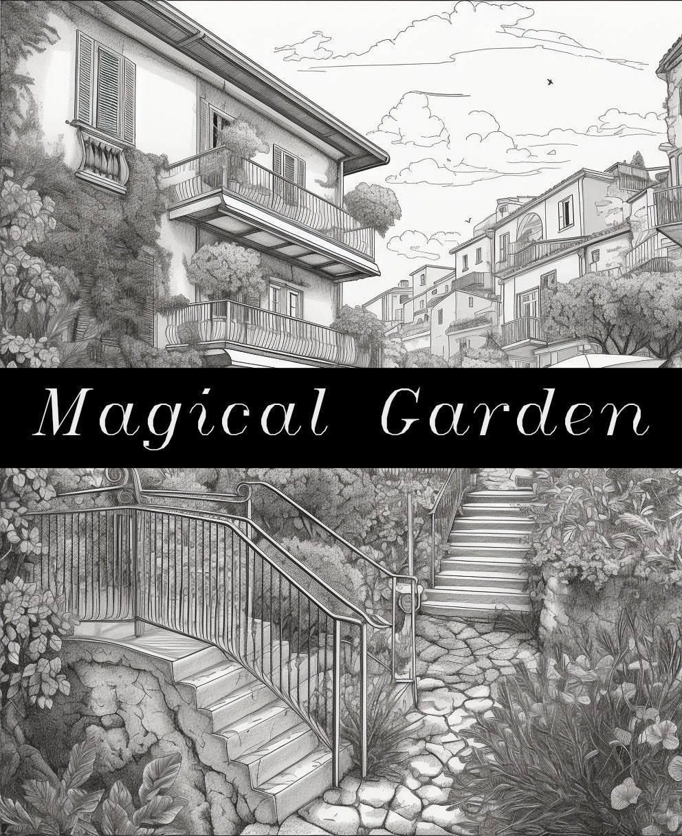 Coloring Books , Magical Garden Coloring Book, Digital Coloring Book ...