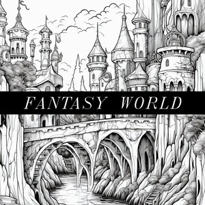 Coloring Books, Fantasy World Coloring Book, Adult Coloring Book Gift ...