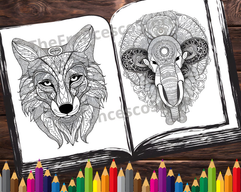30 Animal Mandala Coloring Pages, Printable Mandala Coloring Book ...